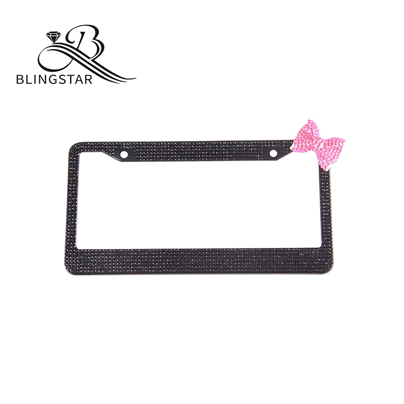 Bow Car License Plate Frame Cover for Women Girl Ladies Bling Diamond ...
